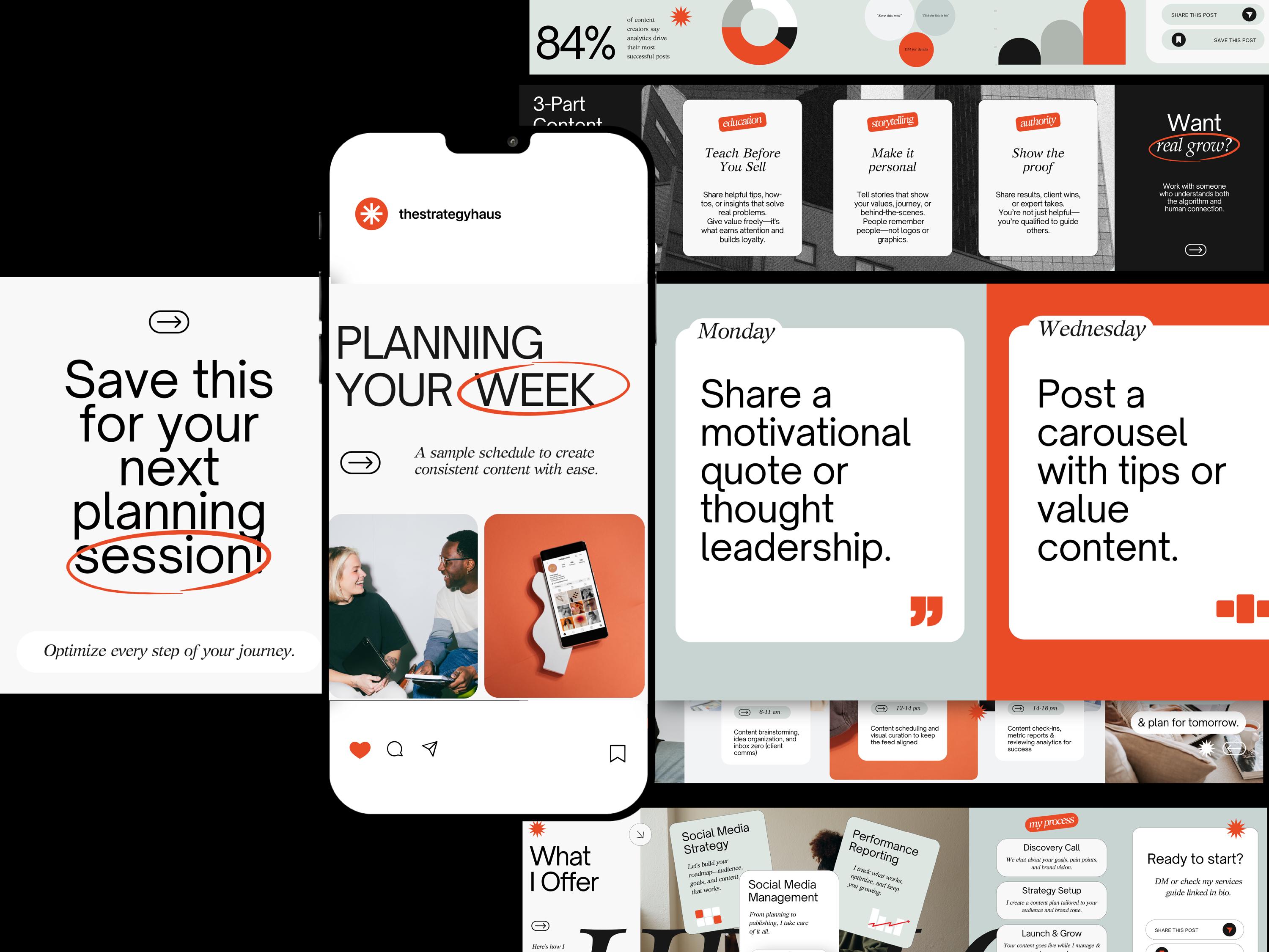 Instagram Carousel Canva Template, Seamless Carousel Posts for Coaches ...
