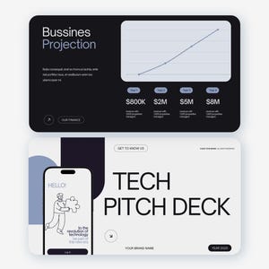 Tech Startup Pitch Deck Template: Modern Presentation, Editable Canva ...
