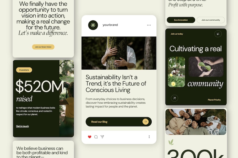 Sustainability Social Media Canva Templates for Eco-friendly Business ...