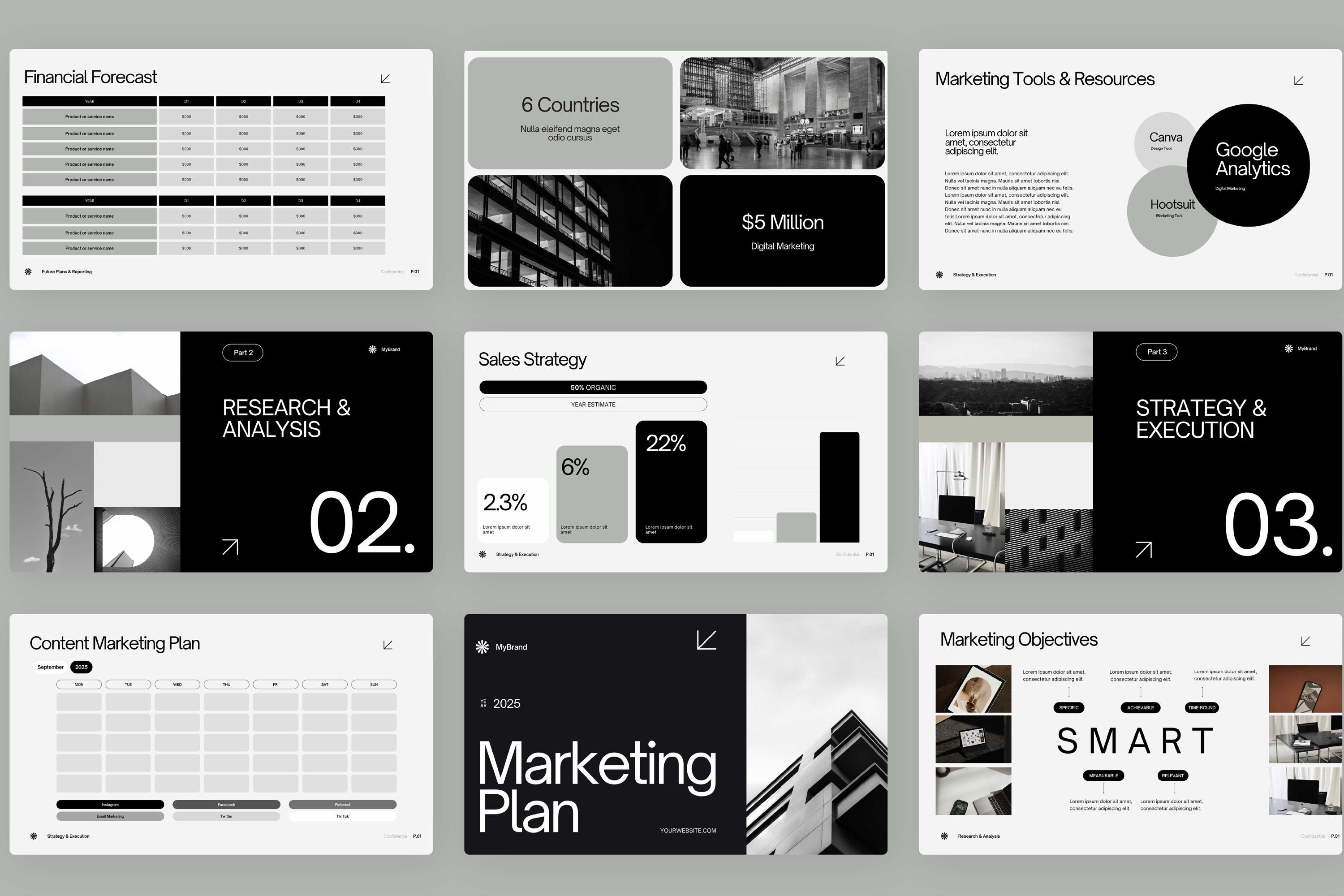 Marketing Plan Pitch Deck Editable Template Canva | Business Proposal ...