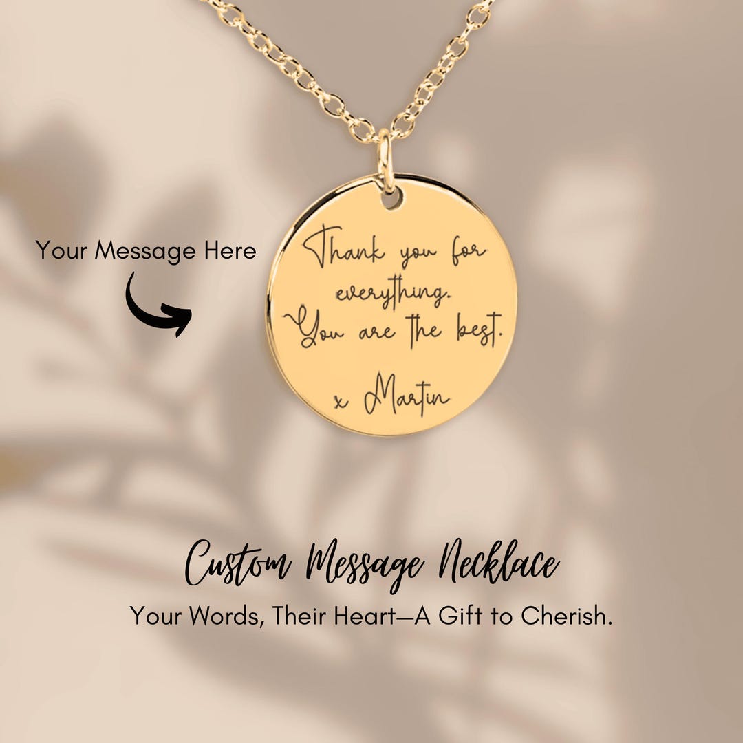 Custom Message Necklace - Etsy