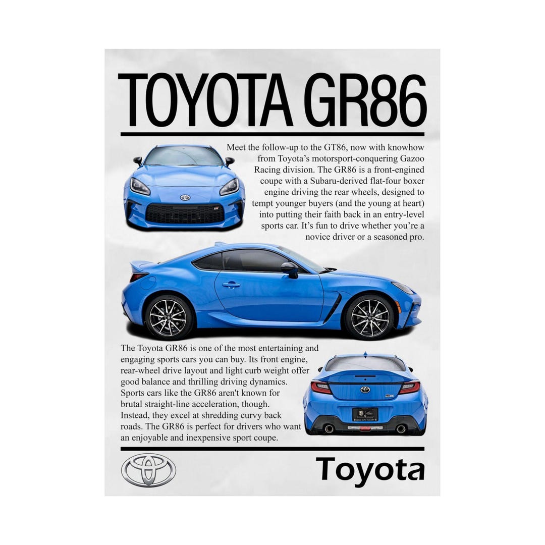 Toyota GR86 Poster - Etsy