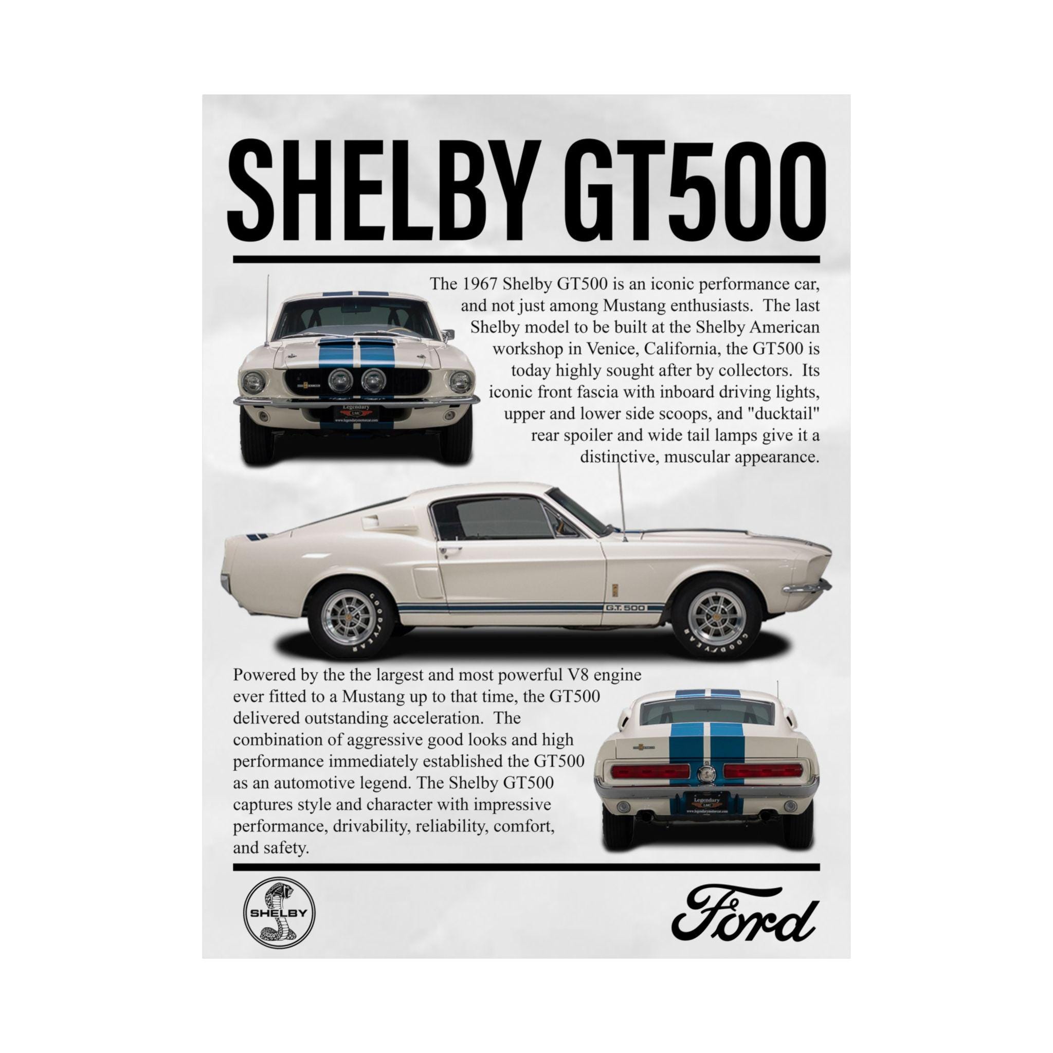 1967 Shelby GT500 Poster - Etsy
