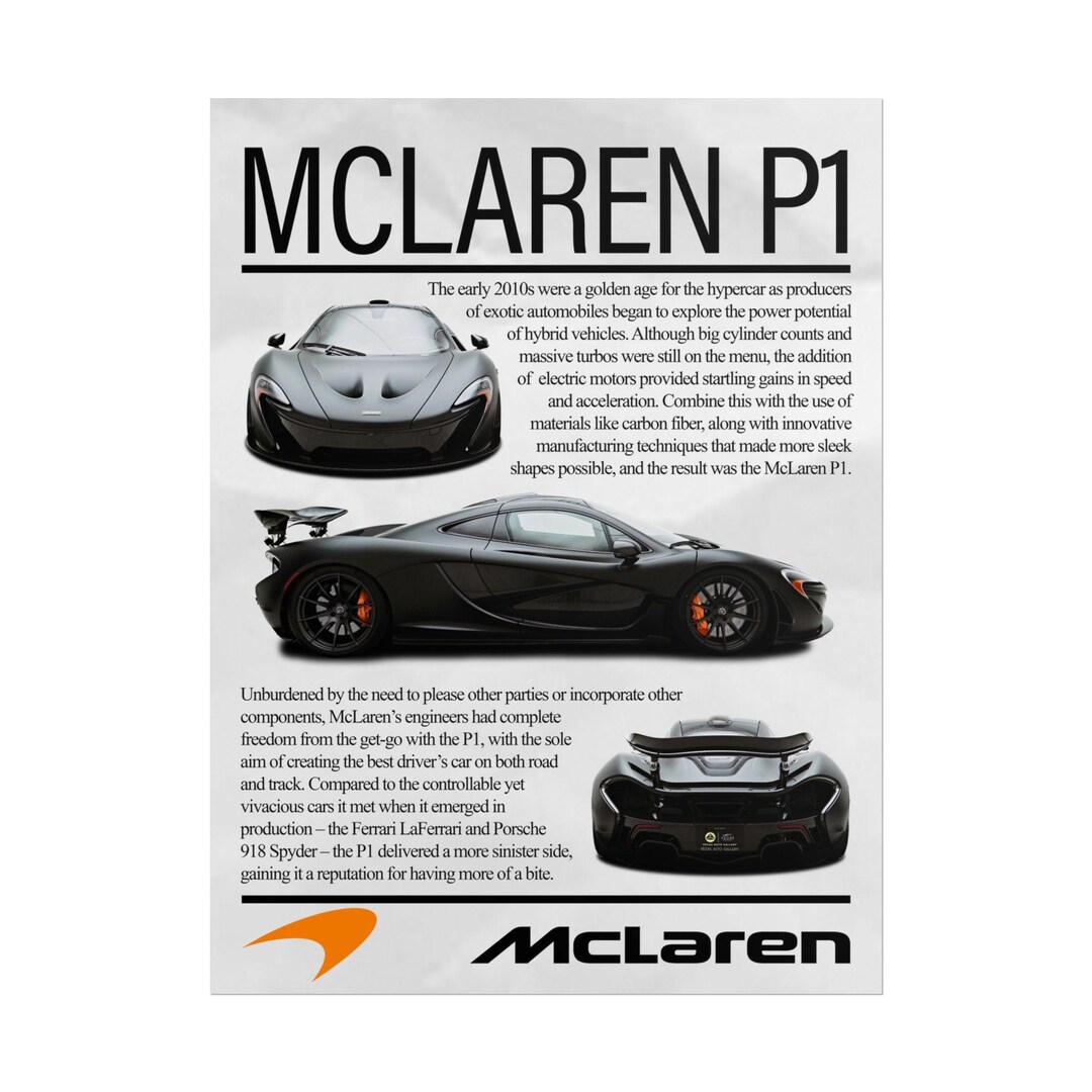 Mclaren P1 Poster - Etsy