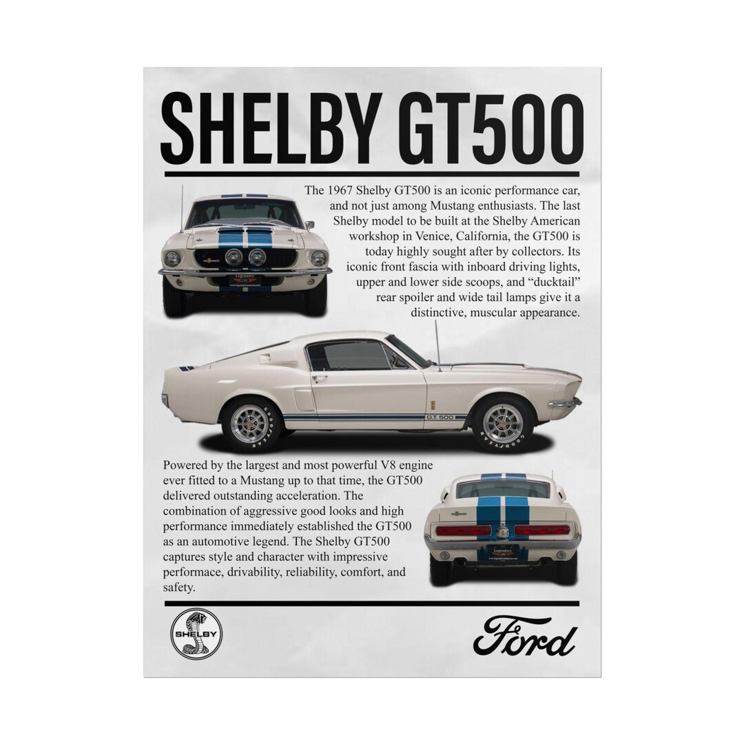 67 Shelby GT500 Poster - Etsy