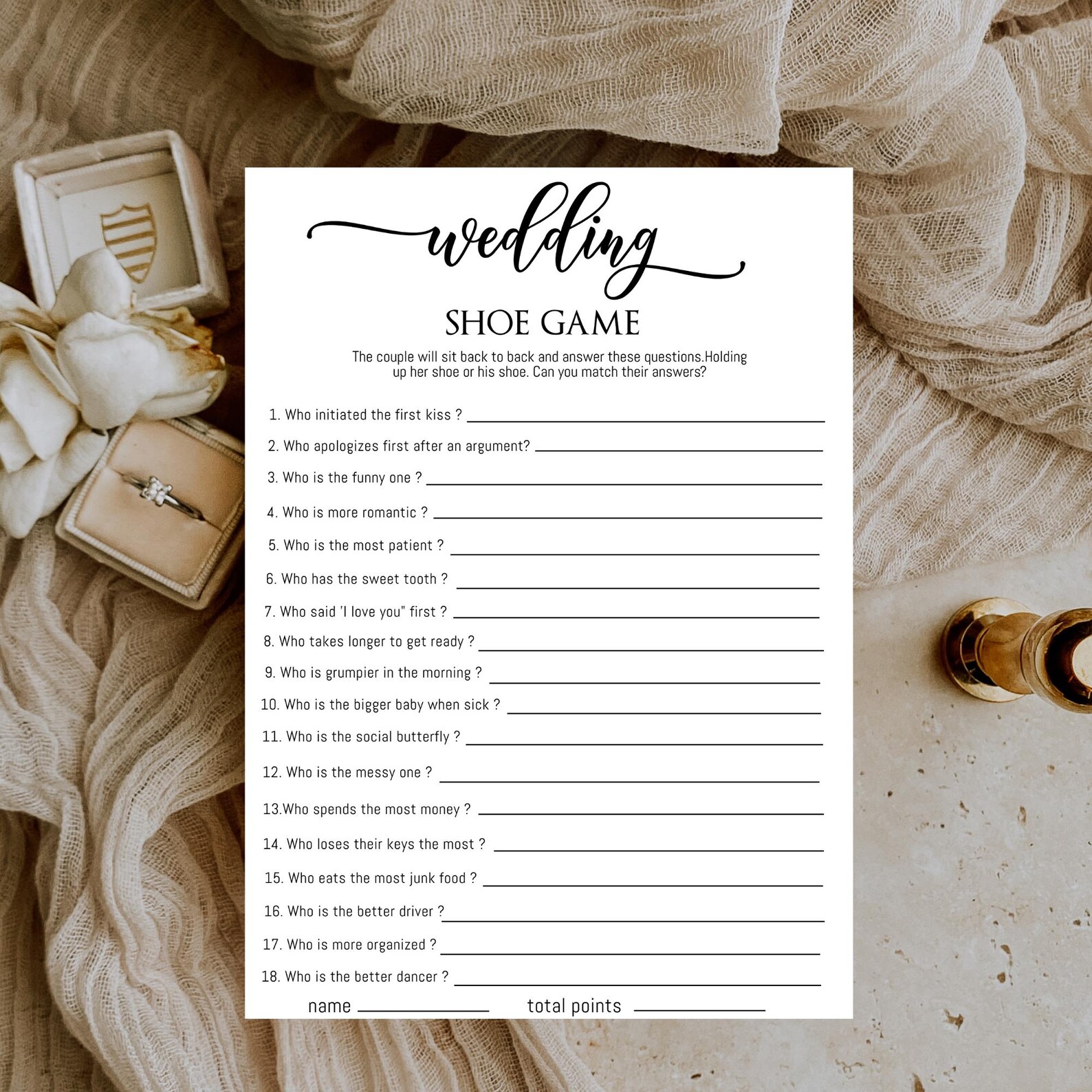 The Wedding Shoe Game, Bride and Groom Games, Wedding Day Game, Wedding ...