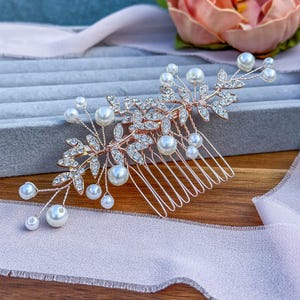 Luxury Bridal Hair Comb With Pearls & Crystals Bridal Hairpiece Wedding ...
