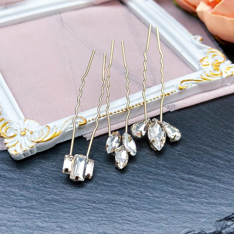 Wedding Silver Hair Pins Crystal Hair Pins Bridal Hair Accessories ...