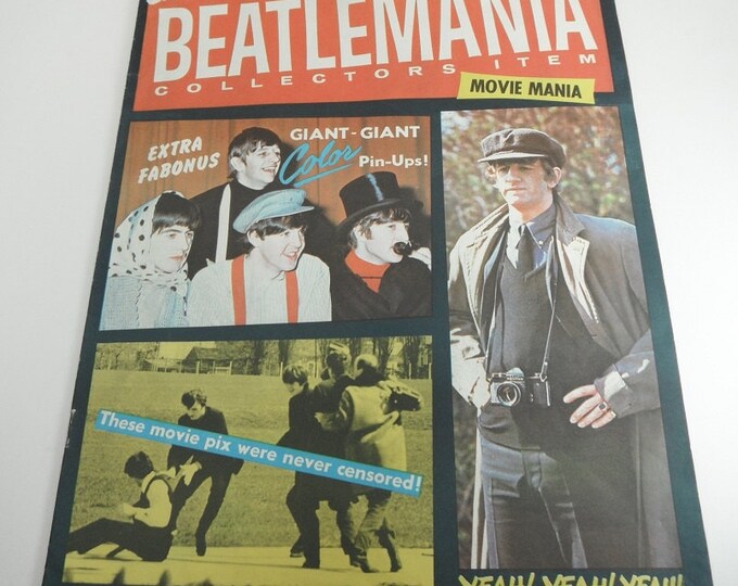 Vintage Beatles Magazine 1964 Beatlemania Collector's Item Movie Mania ...