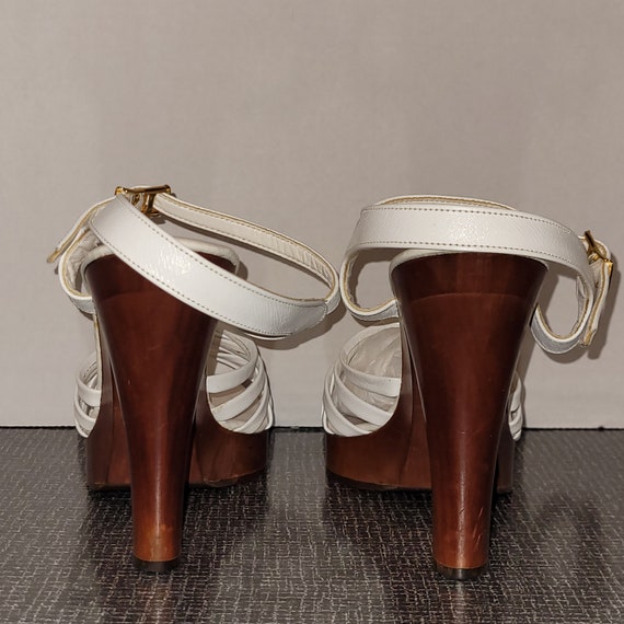 NOS Vintage 1970s California Magdesians White Leather… - Gem
