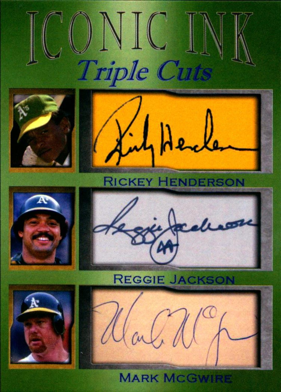 Rickey Henderson Reggie Jackson Mark Mcgwire Iconic Ink Facsimile Autos ...