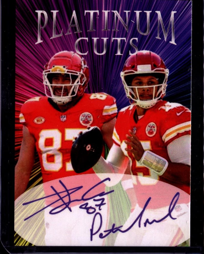 Patrick Mahomes Travis Kelce Platinum Dual Cuts Facs Autos Only 1000 ...