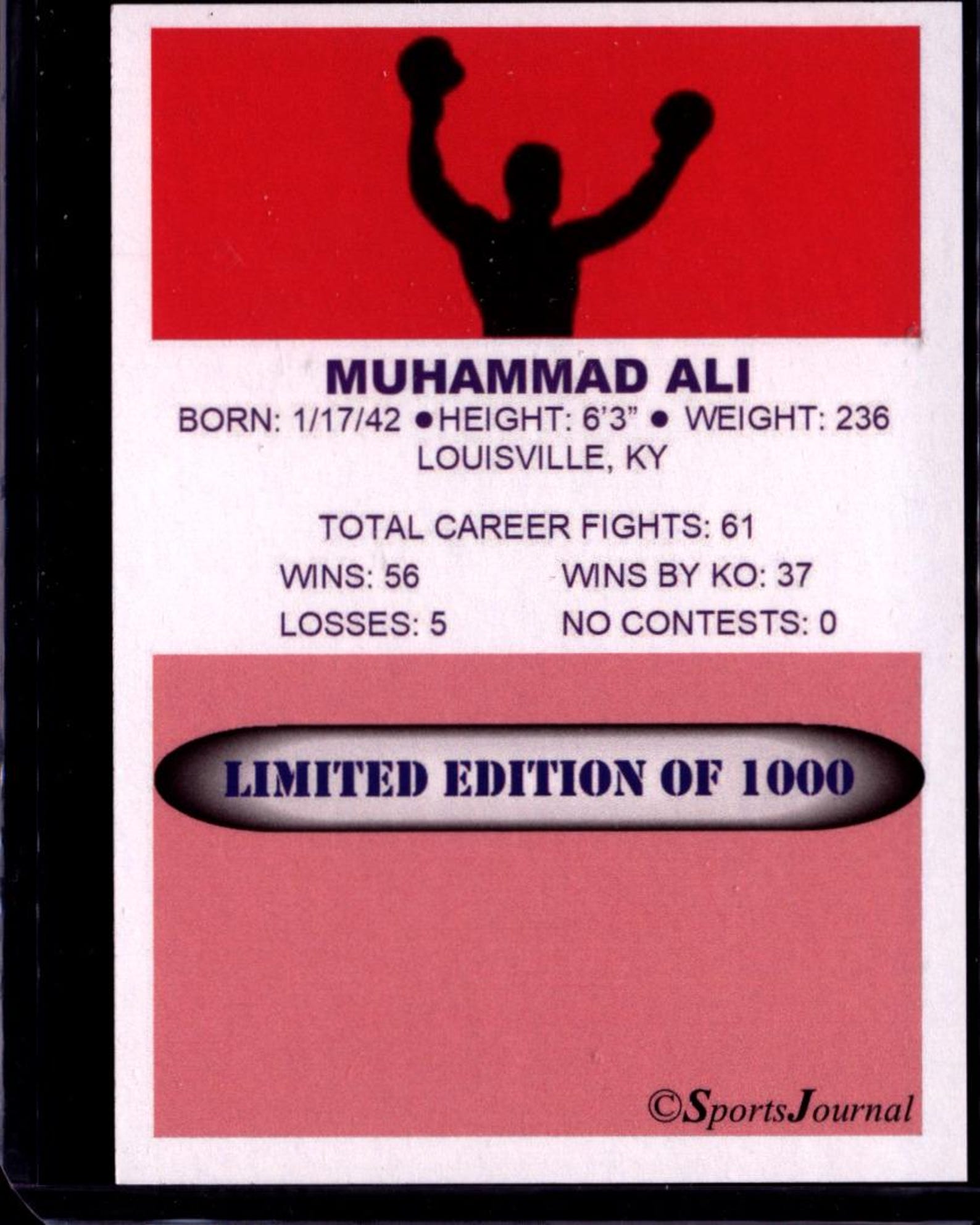 Muhammad Ali Sports Journal Heavyweight Champion Promo Card Only 1000 ...