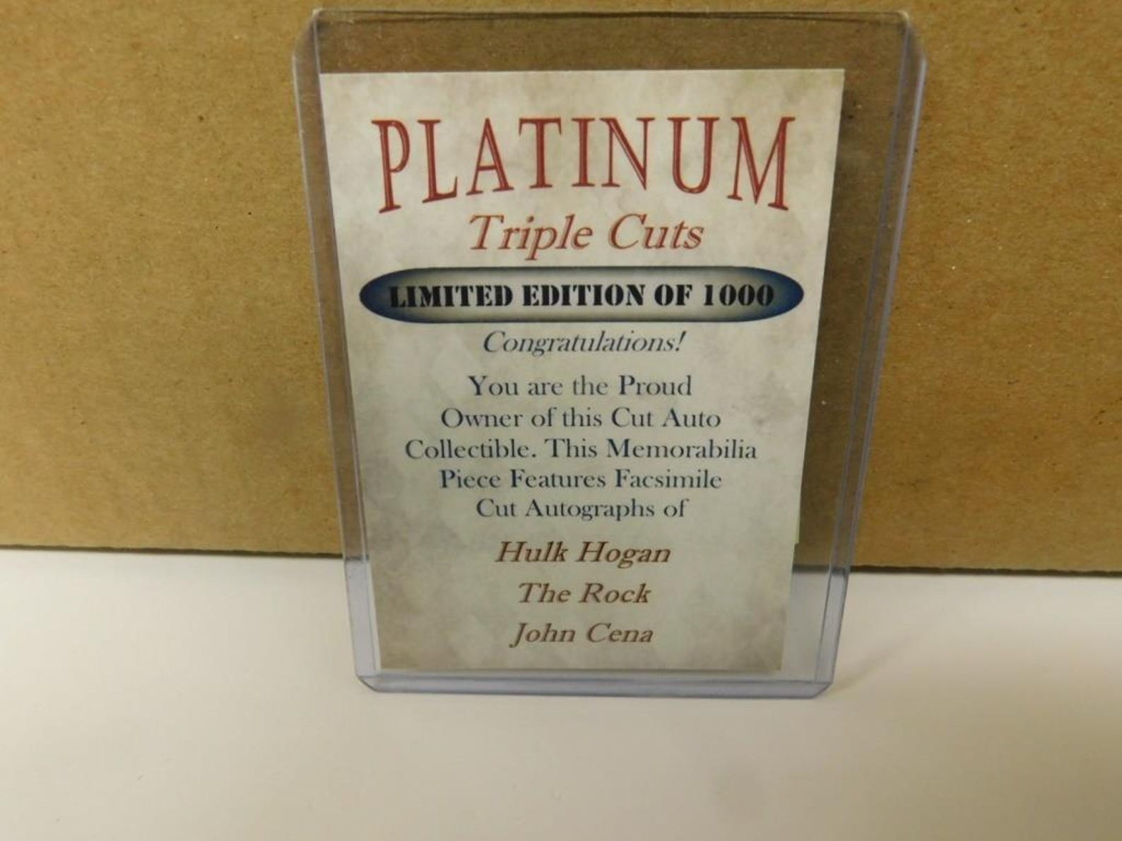 Hulk Hogan the Rock John Cena Platinum Cuts Facs Autos Only 1000 Made ...