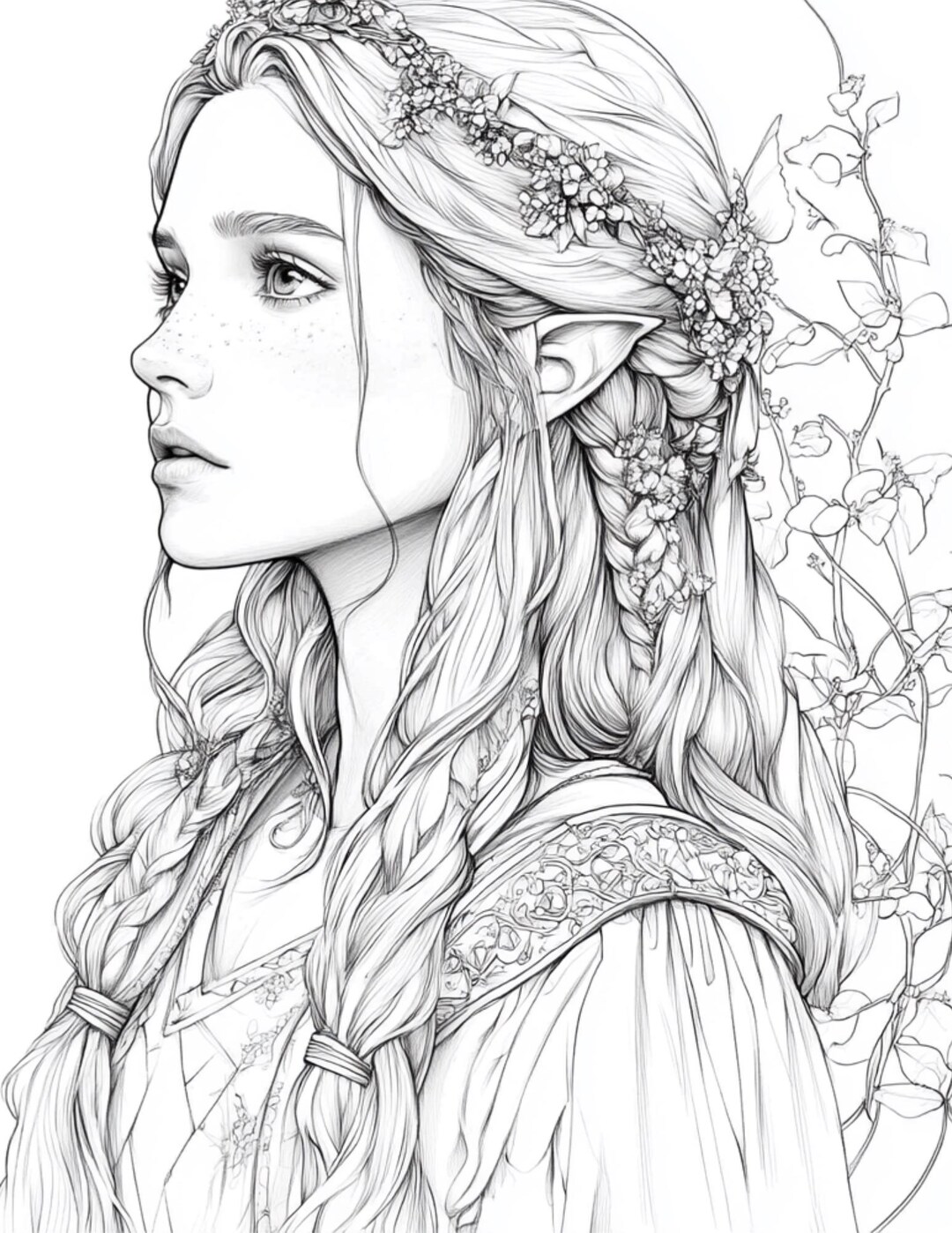 Coloring Pages for Adults, Fae People, Faeries, Instant Download ...
