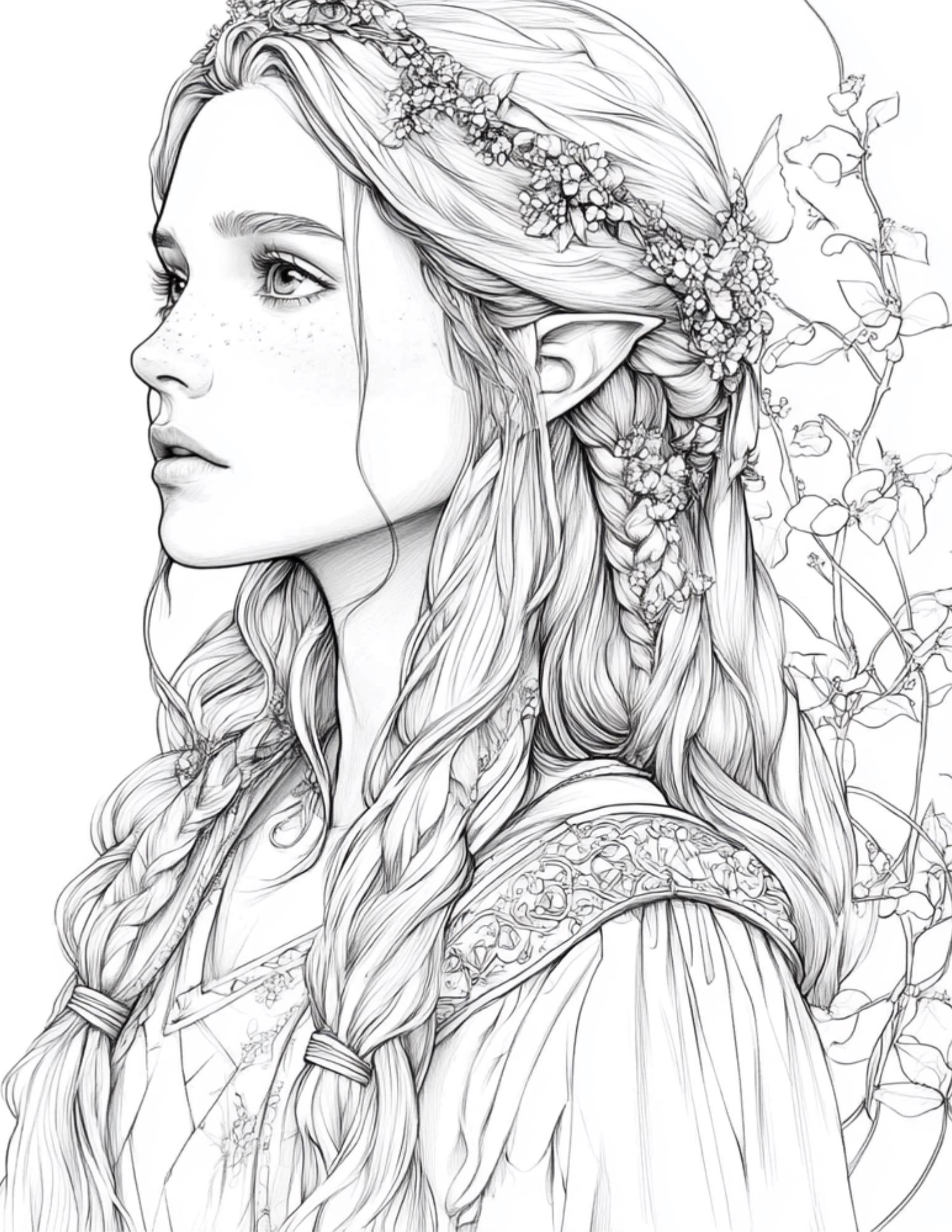 Coloring Pages for Adults, Fae People, Faeries, Instant Download ...