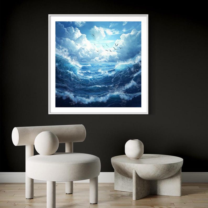 Printable Abstract Art, Dreamy Seascape, Digital Download, Art Abstract ...