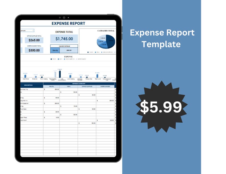 Expense Report Template, Google Sheets Format, Track & Manage Expenses ...