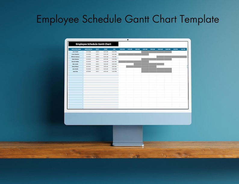 3in1,employee Schedule Gantt Chart Template, Employee Management ...