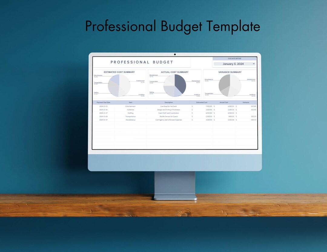Professional Budget Template Manage Finances & Track Expenses Google ...