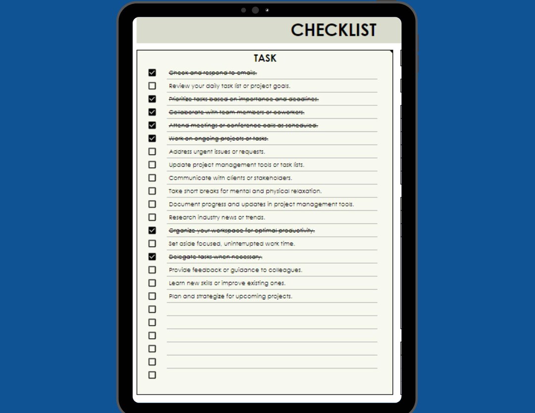 Checklist Template, Google Sheets Format, Organize Tasks & Projects ...