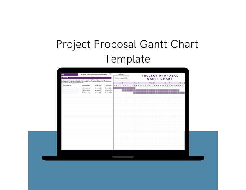 Editable Project Proposal Gantt Chart Template for Google Sheets ...