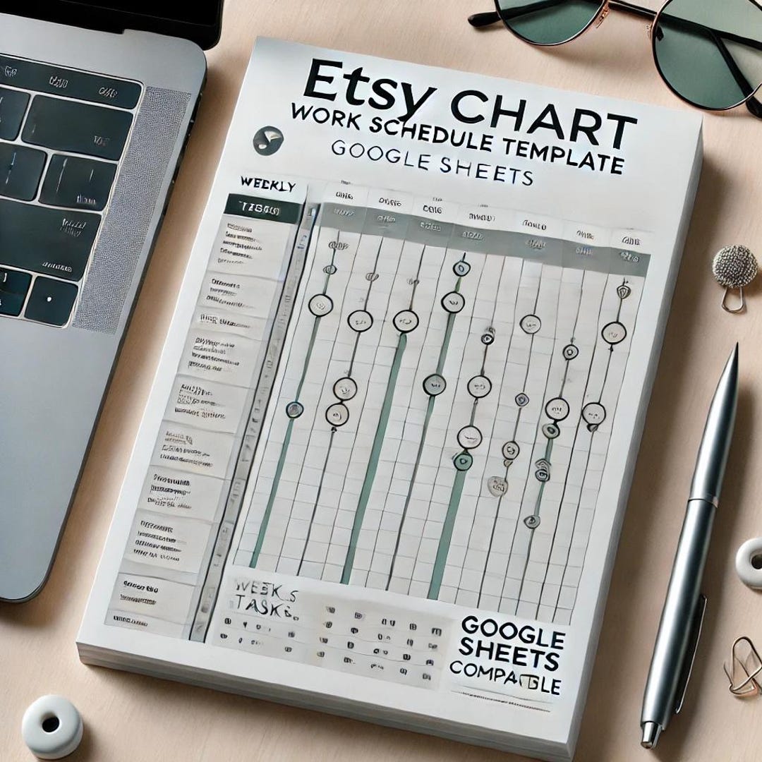 Editable Gantt Chart Work Schedule Template for Google Sheets, Digital ...