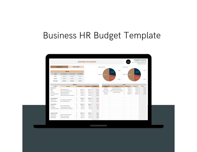 Business HR Budget Template Comprehensive Financial Planning for Human ...