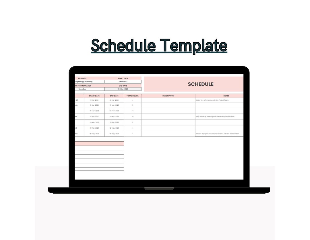 Schedule Template, Google Sheets Format, Organize Daily & Weekly Tasks ...