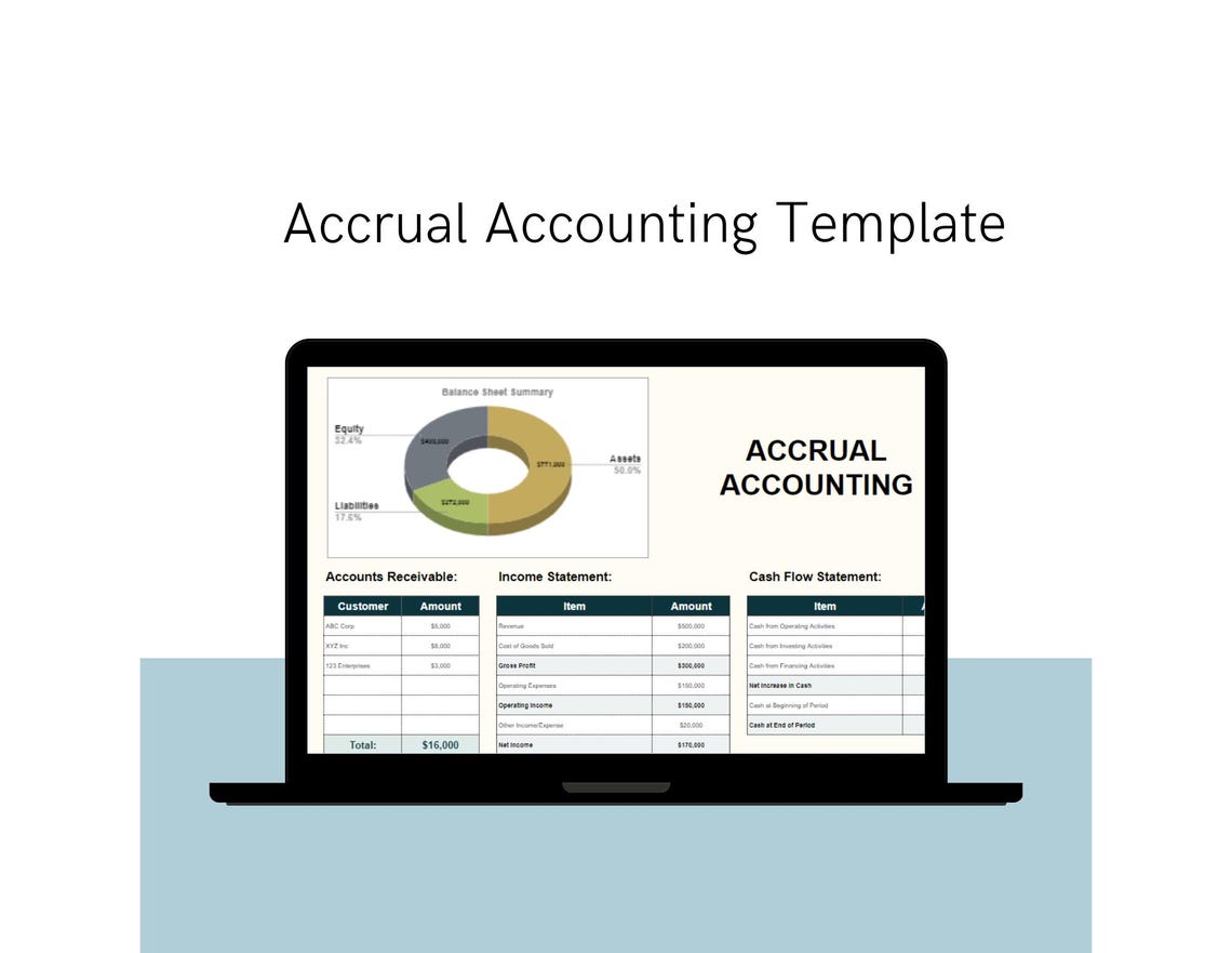 Editable Accrual Accounting Template for Google Sheets, Digital ...