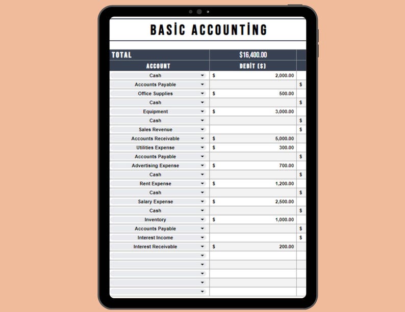 Basic Accounting Template, Google Sheets Format, Track Income ...