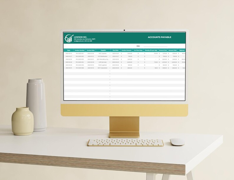 Editable Accounts Payable Template for Google Sheets, Digital Download ...