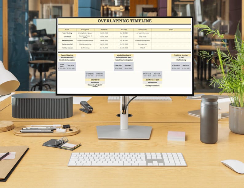 Overlapping Timeline Template Visualize Multiple Events & Projects ...