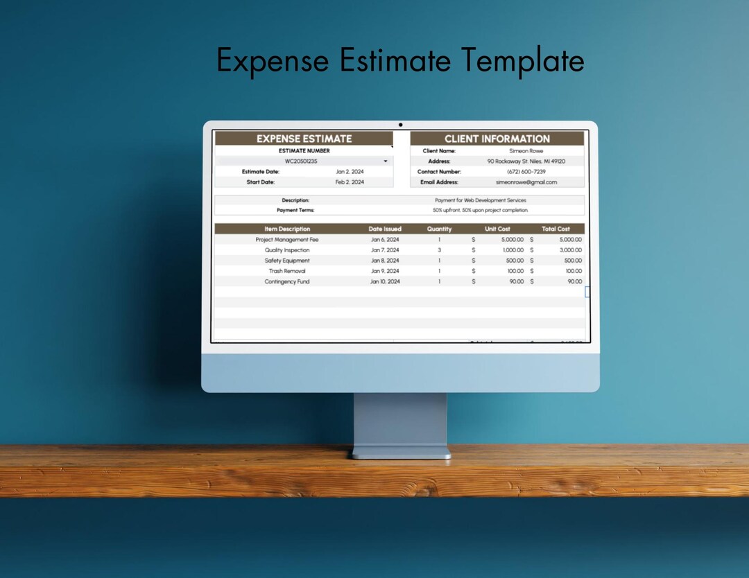 Expense Estimate Template Plan & Forecast Costs Easily Google Sheets ...