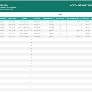 Editable Accounts Payable Template for Google Sheets, Digital Download ...