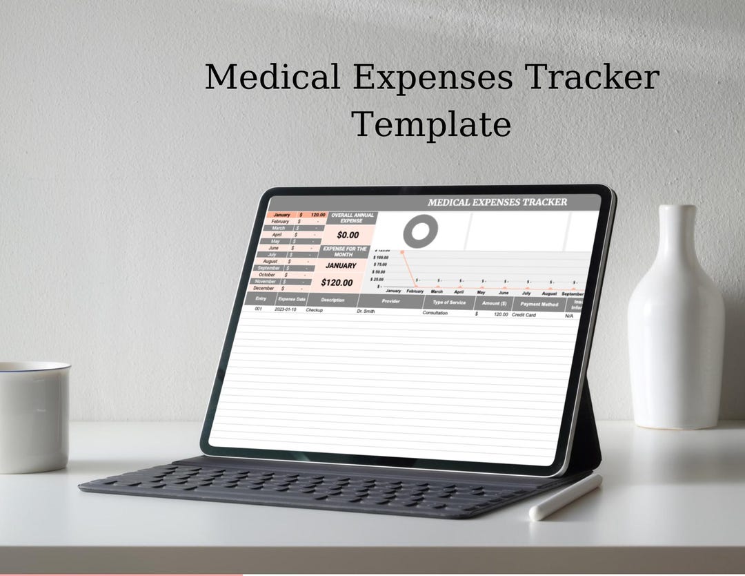 Medical Expenses Tracker Template Digital Healthcare Cost Organizer ...