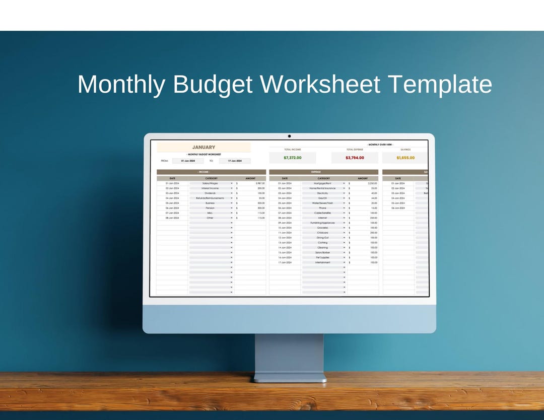 Ultimate Monthly Budget Worksheet Template for Google Sheets to Help ...