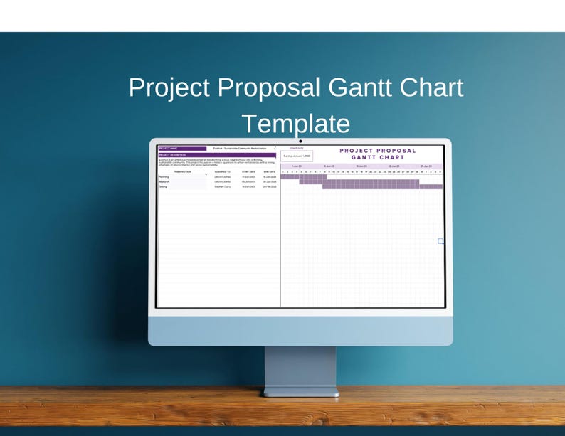 Editable Project Proposal Gantt Chart Template for Google Sheets ...