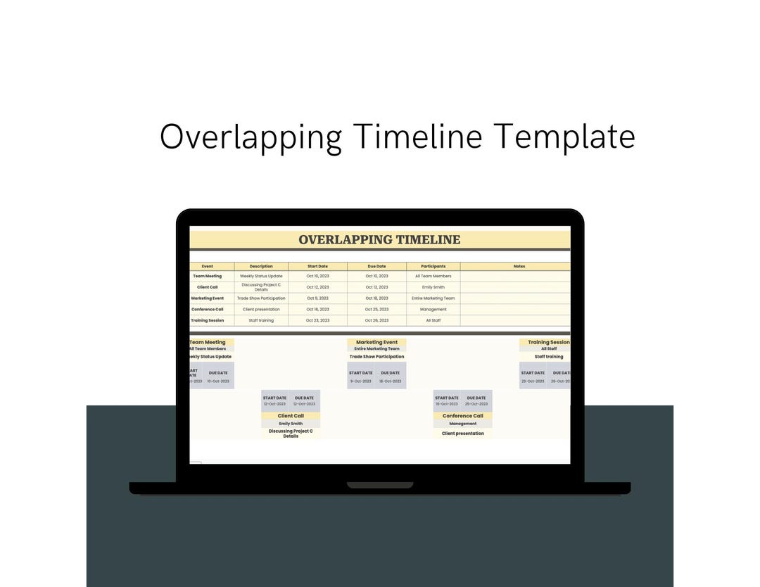 Overlapping Timeline Template Visualize Multiple Events & Projects ...