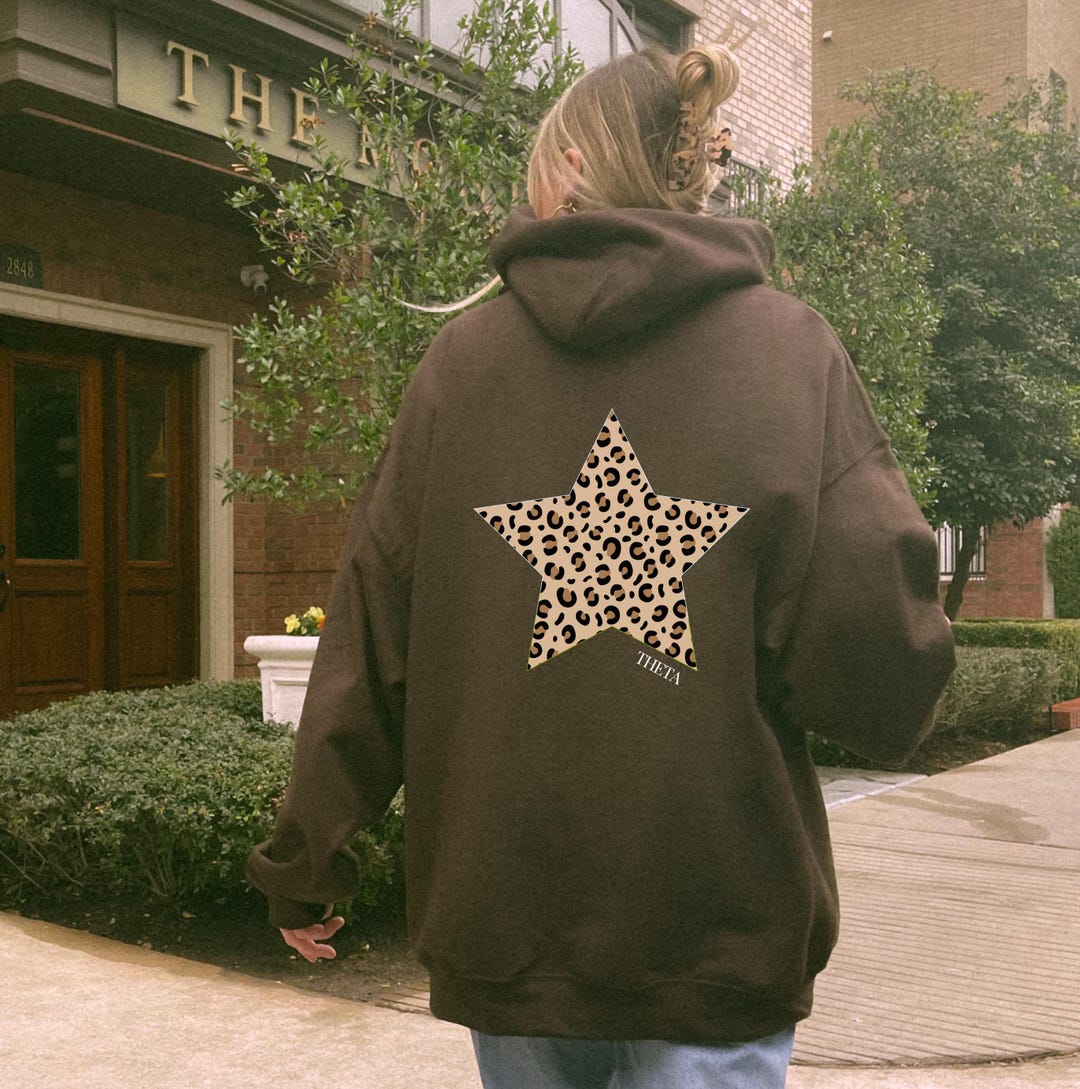Theta Cheetah Star Hoodie Kappa Alpha Theta Merch Sorority Hoodie ...