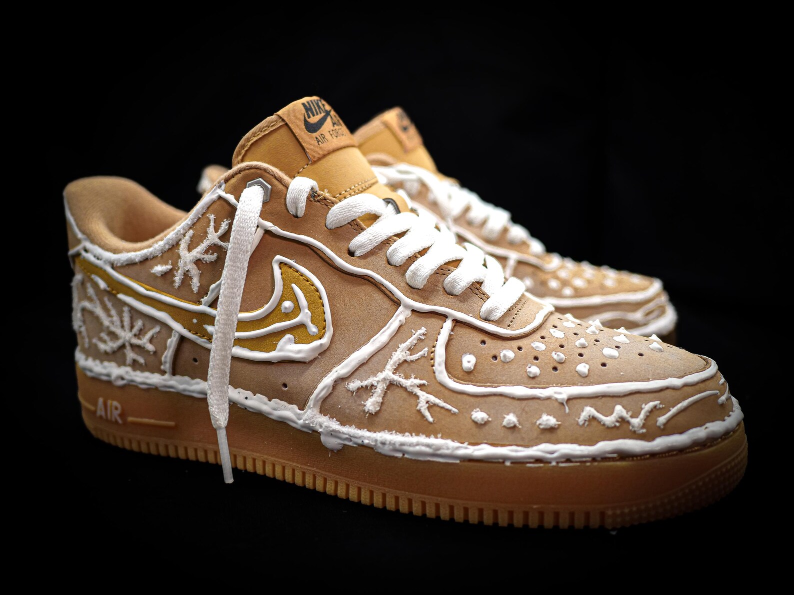 Ginger Bread Inspired Air Force 1 Custom Sneaker Christmas Custom Shoes ...
