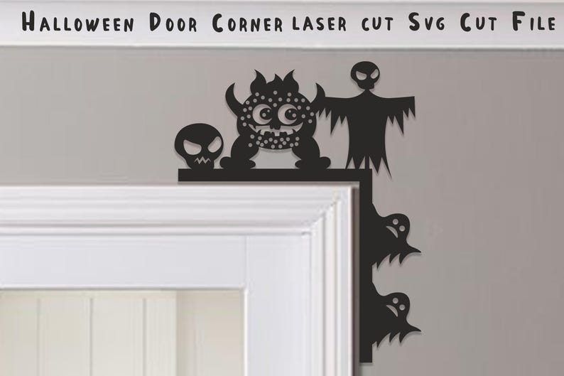 Laser Cut Creepy Halloween Door Corner Bundle 3D Laser Cut SVG Files ...