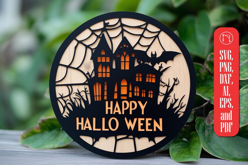 Laser Cut Spooky Halloween Door Sign SVG Files for Home Decoration ...