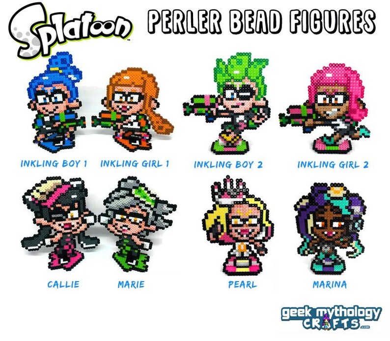Splatoon Perler Figures Inkling Boy and Girl Callie Marie | Etsy