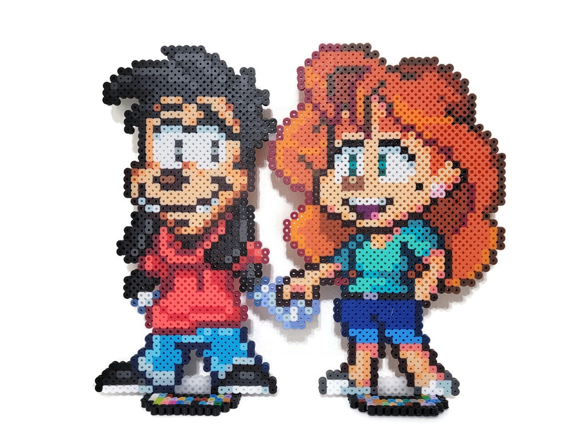 Max and Roxanne Large Pixel Art Figure 9.5 Inches Tall - Etsy