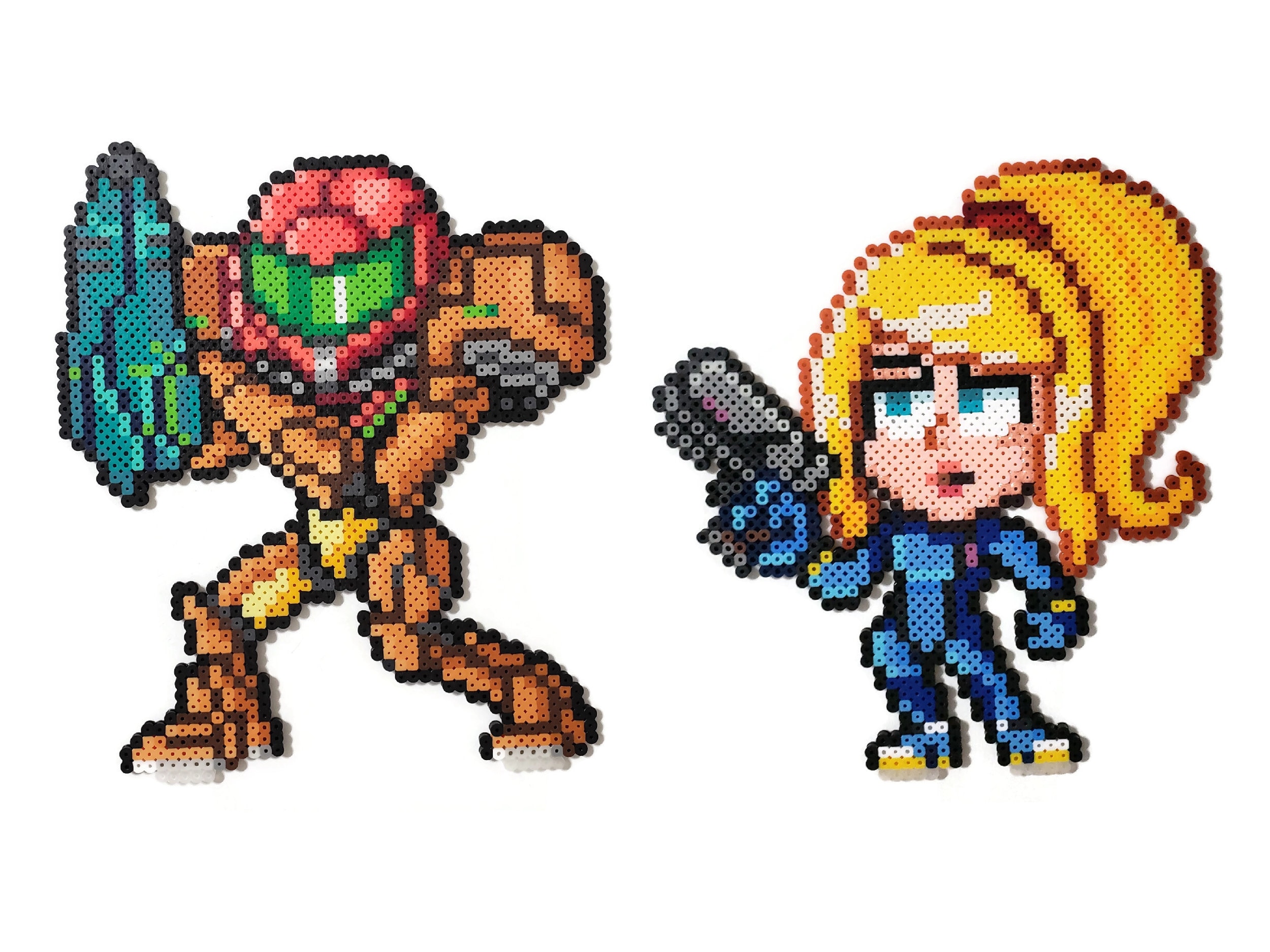 Metroid Samus & Zero Suit Samus Pixel Art Fuse Bead - Etsy