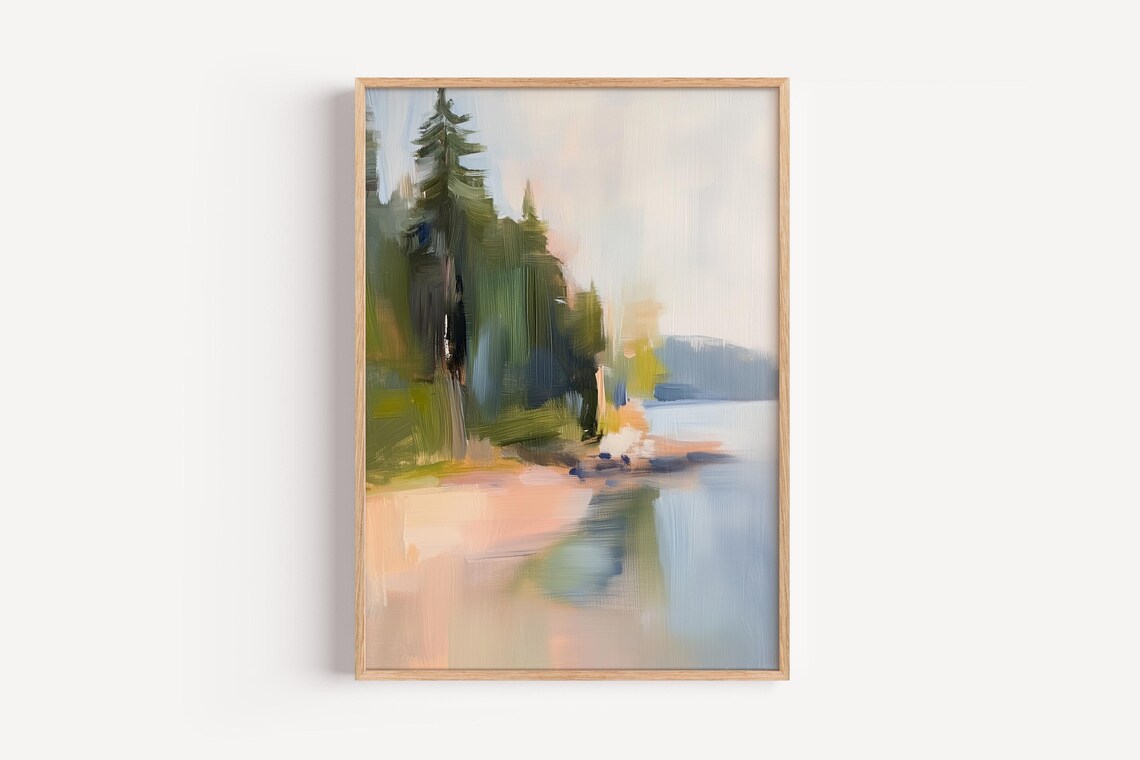 Original Abstract Lake Painting Art Print | Abstract Lake Art | Fine ...