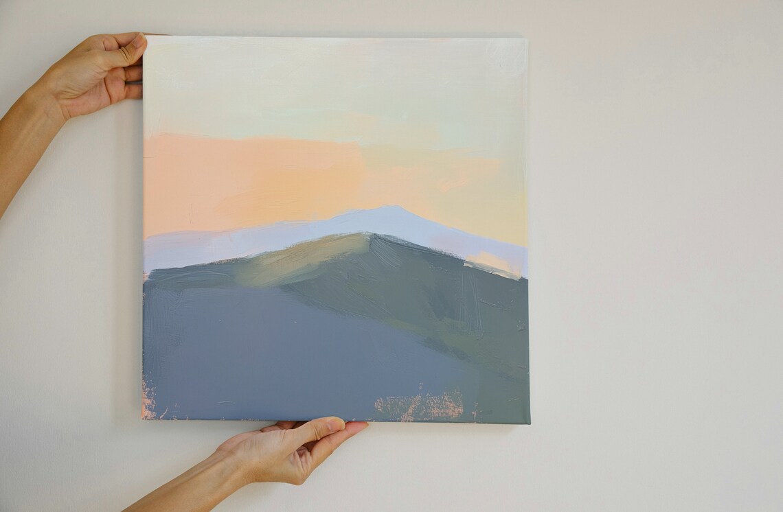 Large Abstract Mountain Art, Large Abstract Mountain Painting, Modern ...