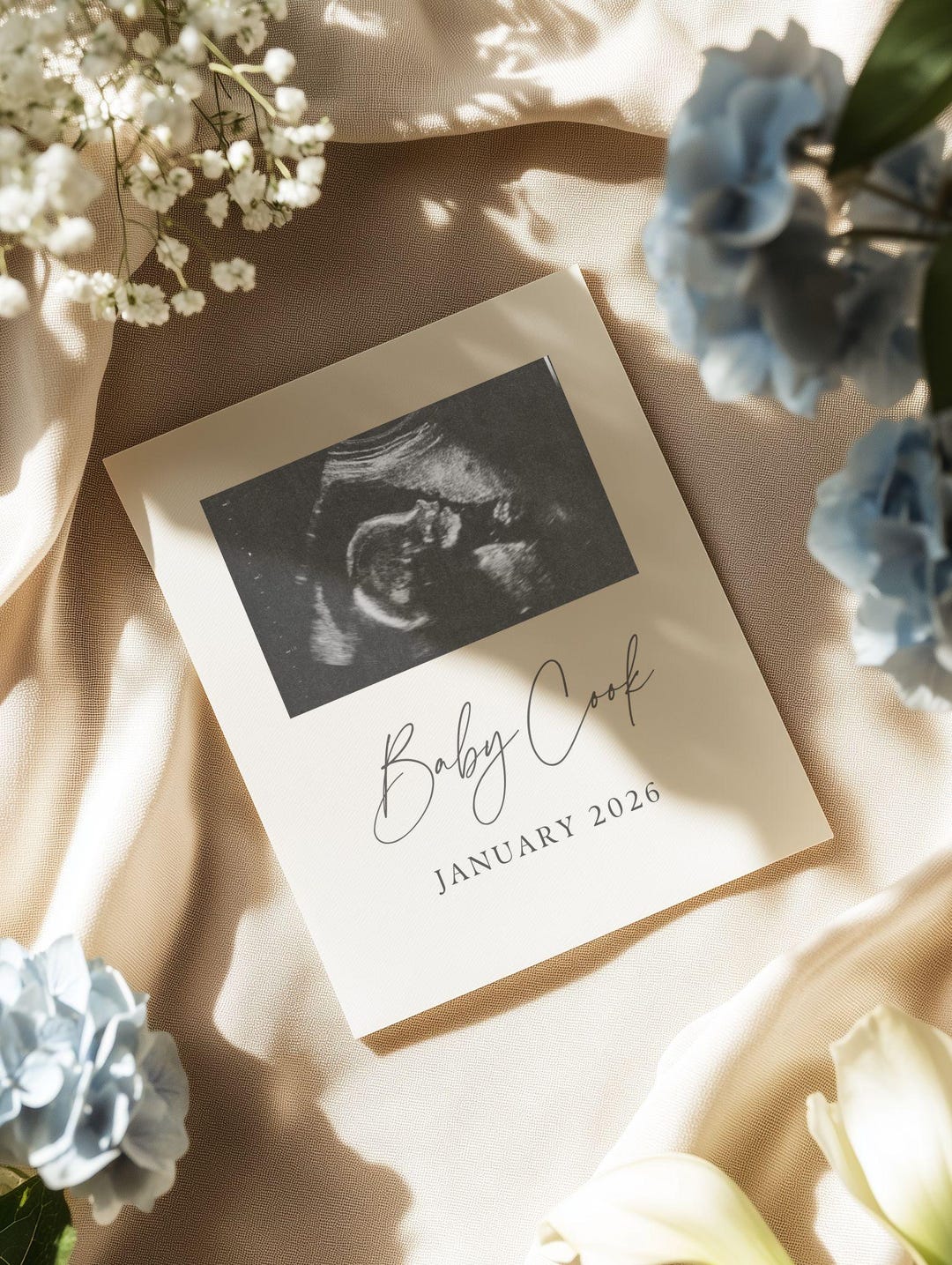 Baby Boy Announcement Template Digital | Minimalist Baby Announcement ...