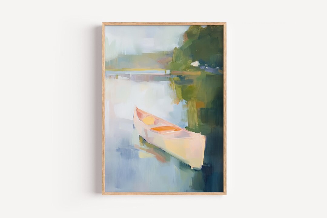 Canoe Art Print | Scenic Canoe Print, Rustic Home Decor, Outdoor Art ...